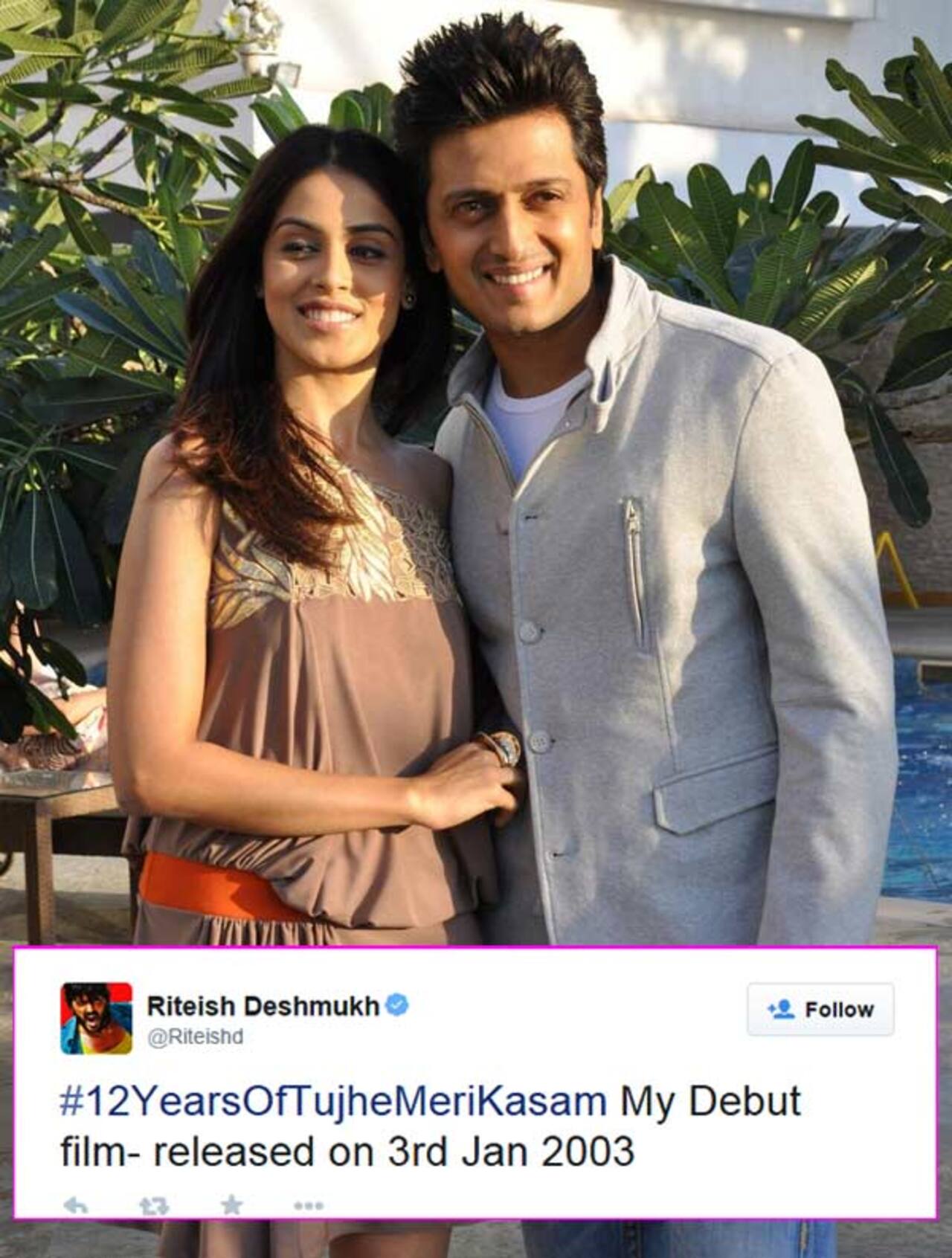 Riteish Deshmukh and Genelia D'souza complete 12 years in Bollywood ...