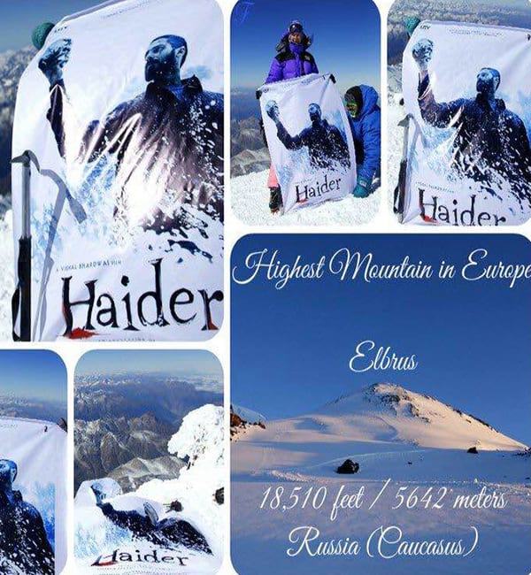 A crazy Shahid Kapoor fan hoists Haider flag on Russia's highest peak ...