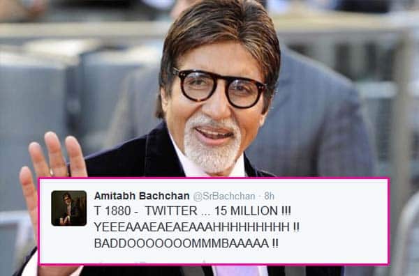 15 million! That's how many followers Amitabh Bachchan has on Twitter ...