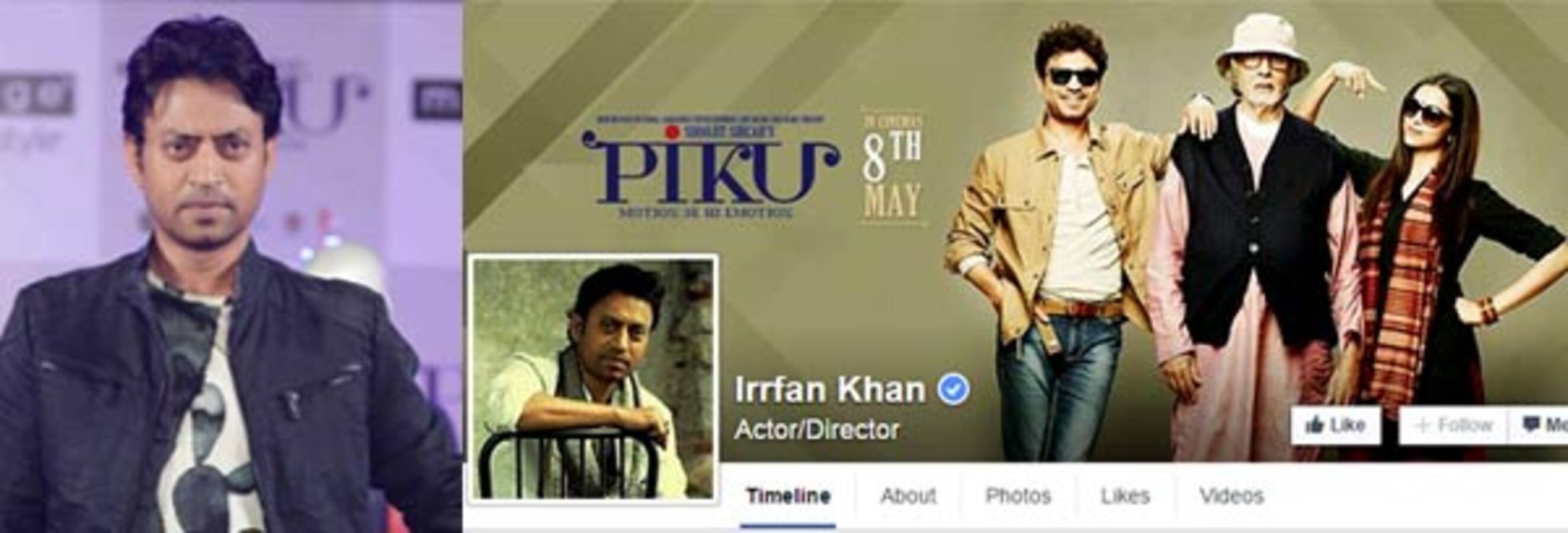 Piku star Irrfan Khan gets a Facebook page - Bollywood News & Gossip, Movie Reviews, Trailers ...