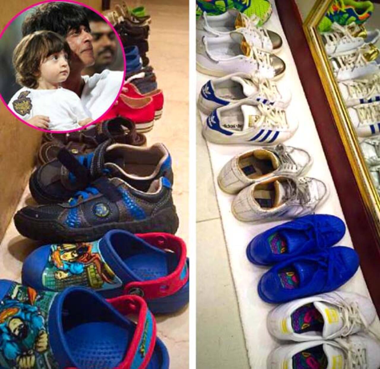 Shah Rukh Khan shares AbRam's shoe collection in an adorable tweet ...