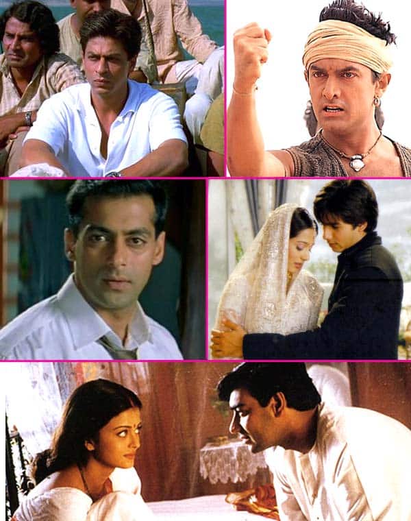 Shah Rukh Khan as Mohan Bhargav, Salman Khan as Prem, Aamir Khan as ...