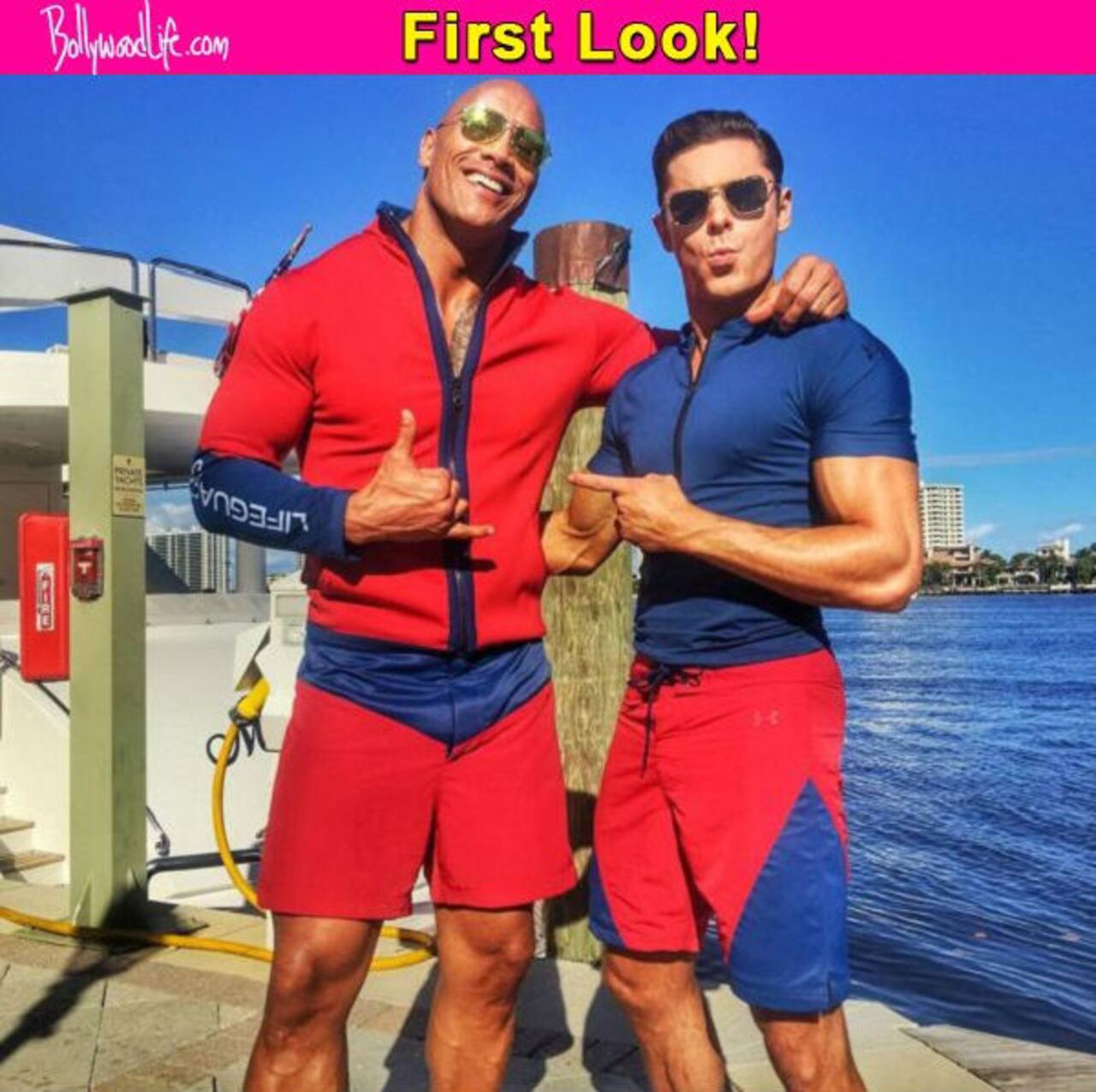 Priyanka Chopra's Baywatch co-stars Dwayne Johnson and Zac Efron look ...