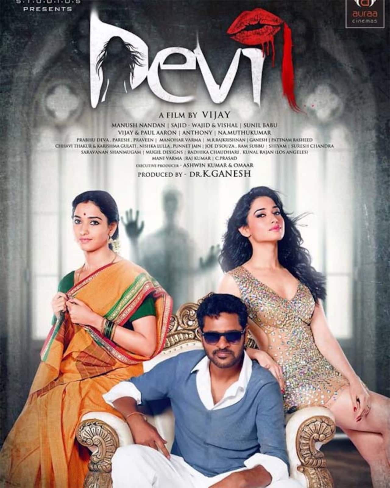 Devi first poster: Prabhu Dheva is flanked by Tamannaah in two striking ...