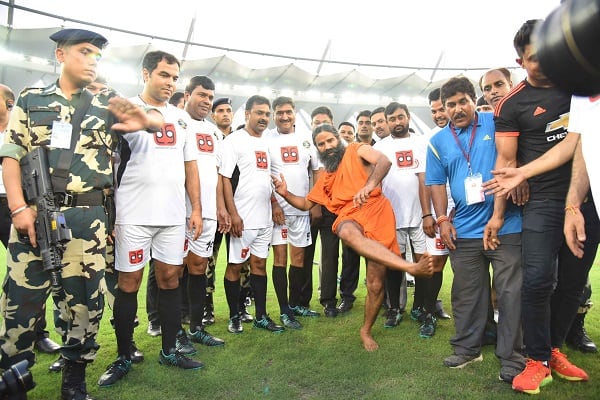 Pictures of Baba Ramdev playing football is what nightmares are made of ...