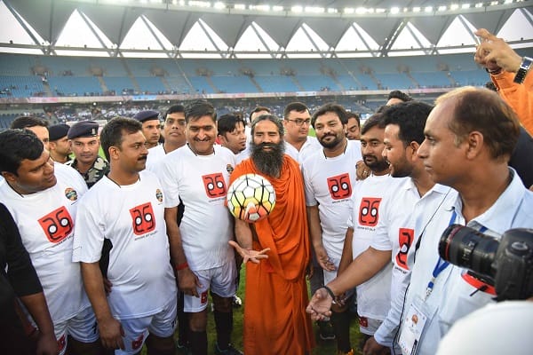 Pictures of Baba Ramdev playing football is what nightmares are made of ...