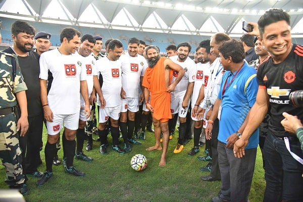 Pictures of Baba Ramdev playing football is what nightmares are made of ...