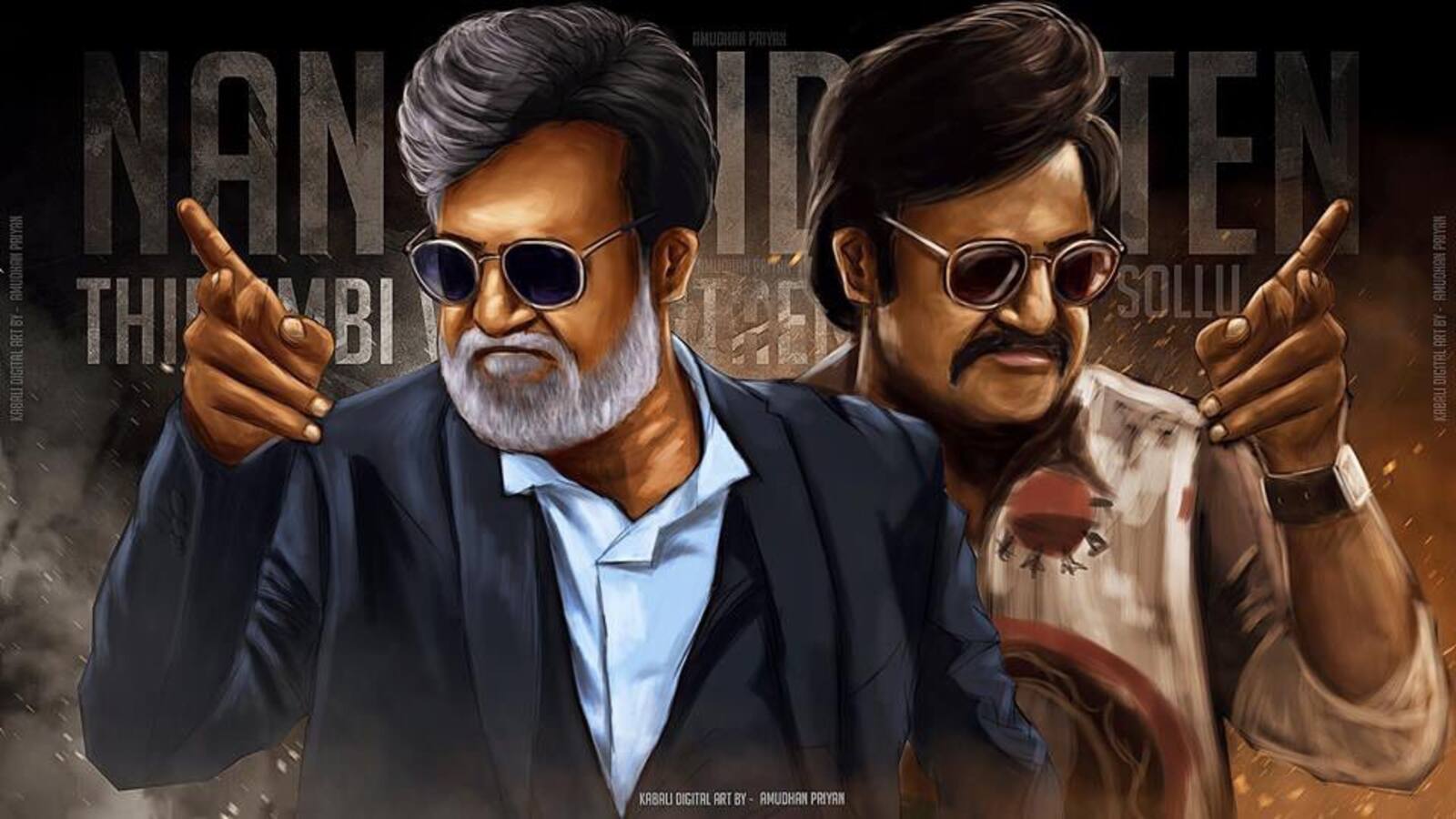 This super cool poster created by son-in-law Dhanush for Rajinikanth ...
