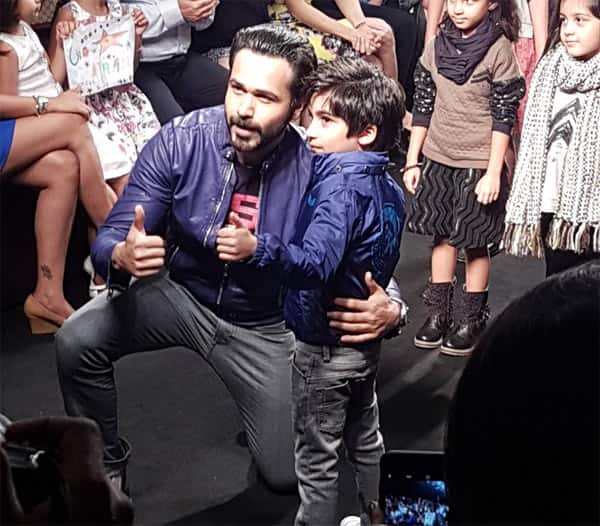 Emraan Hashmi walking with son Ayaan at the Lakme Fashion Week 2016 is ...