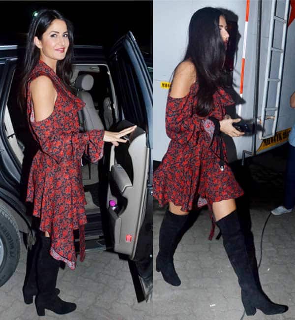 Katrina Kaif cold shouldering with knee high boots is as fresh as fresh ...