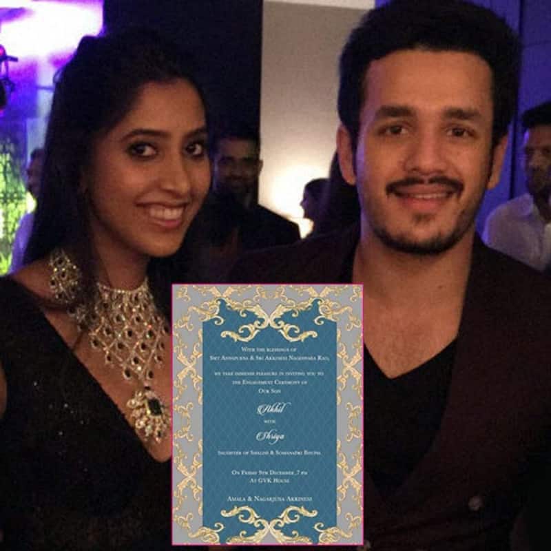 Akhil Akkineni-Shriya Bhupal's engagement invite is out - view pic ...