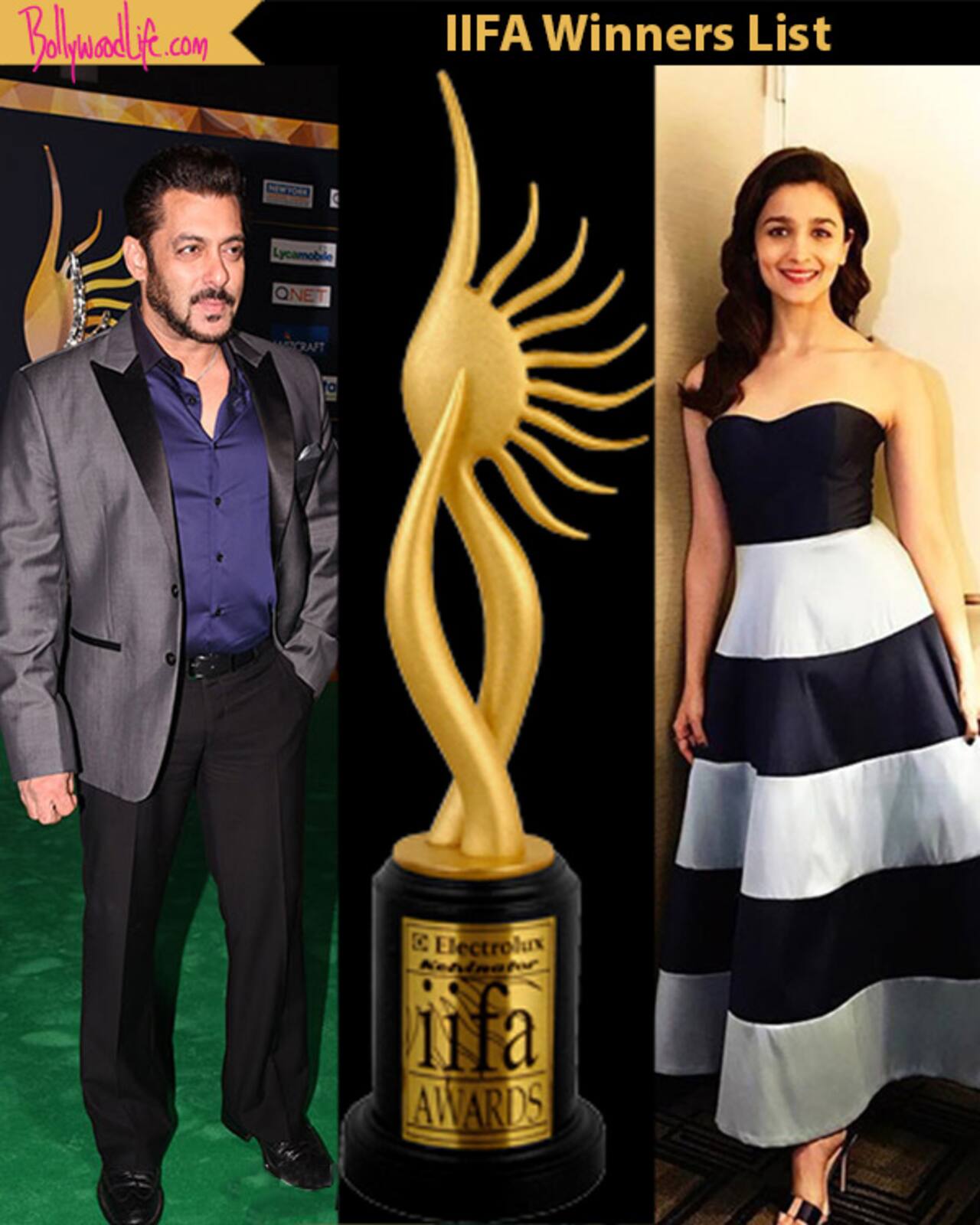 IIFA 2017 WINNERS! Salman Khan and Alia Bhatt declared as the Best ...