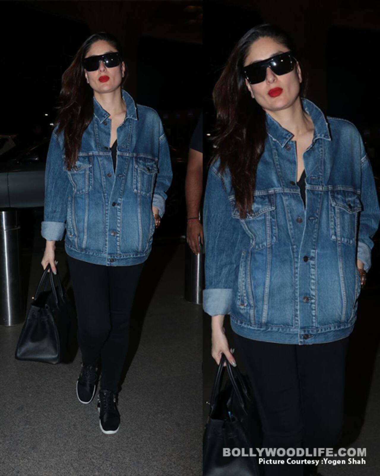 Kareena Kapoor Khan flaunts red lips and a denim jacket as she leaves ...