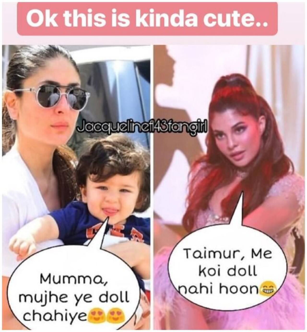 Jacqueline Fernandez just shared a meme with Taimur because it's "kinda ...