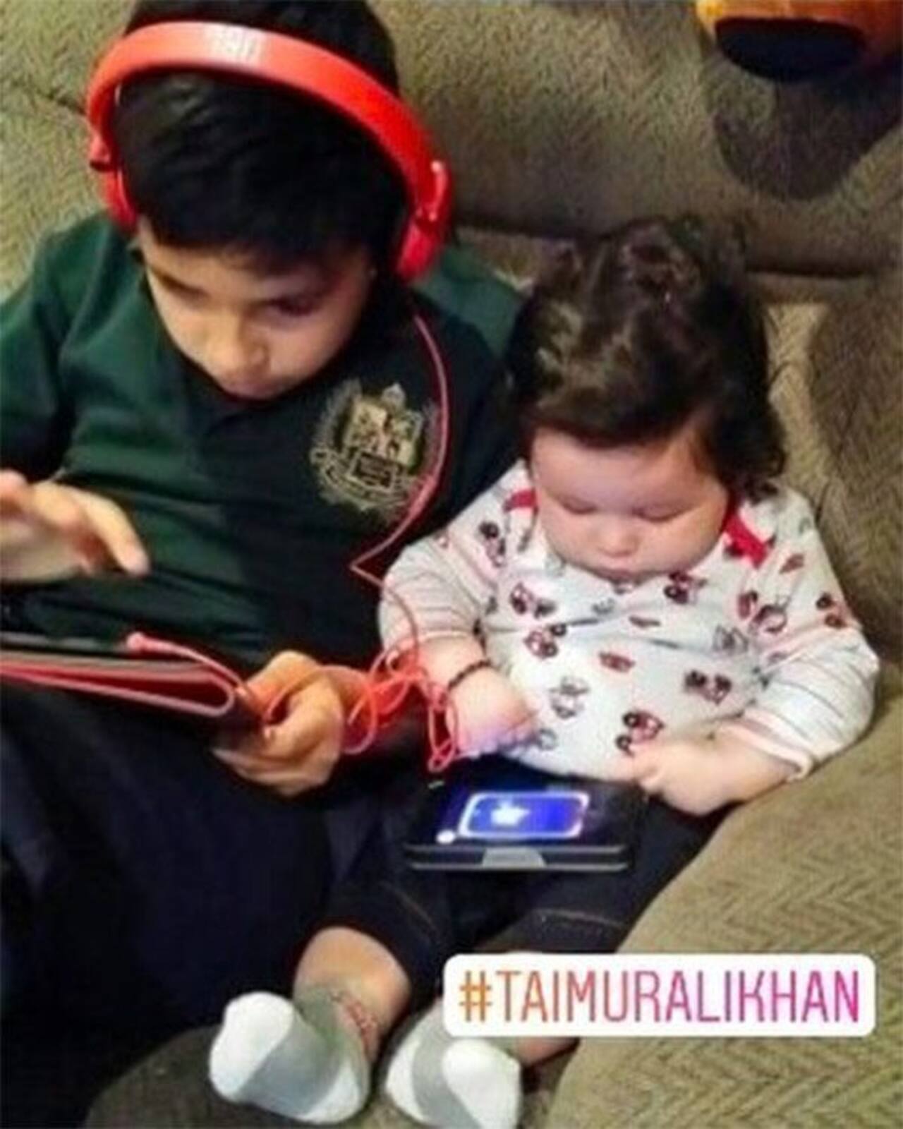 This unseen picture of Taimur Ali Khan playing with a tablet will make ...