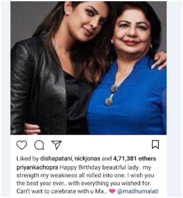 Priyanka Chopra sends a beautiful message to her mom on her birthday ... Priyanka Chopra sends a beautiful message to her mom on her birthday ...