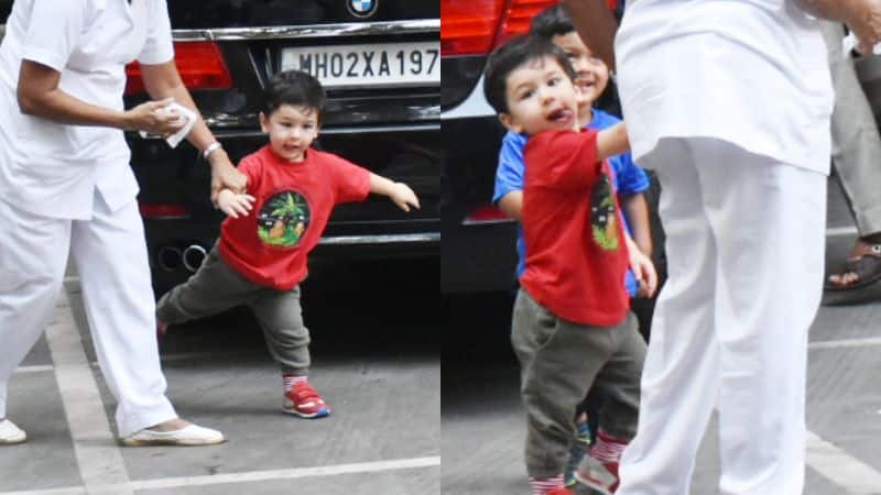 [HQ Pics] Taimur keeps the paparazzi entertained with a tongue-out ...
