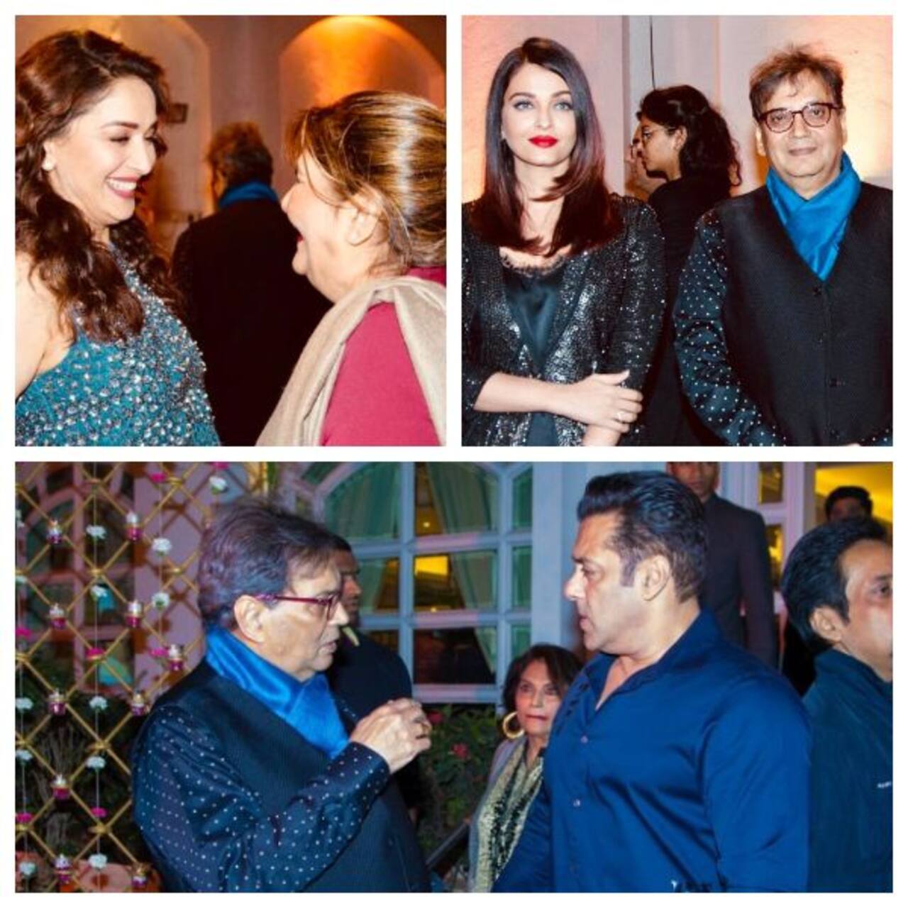 Salman Khan, Aishwarya Rai Bachchan and Madhuri Dixit attend Subhash ...