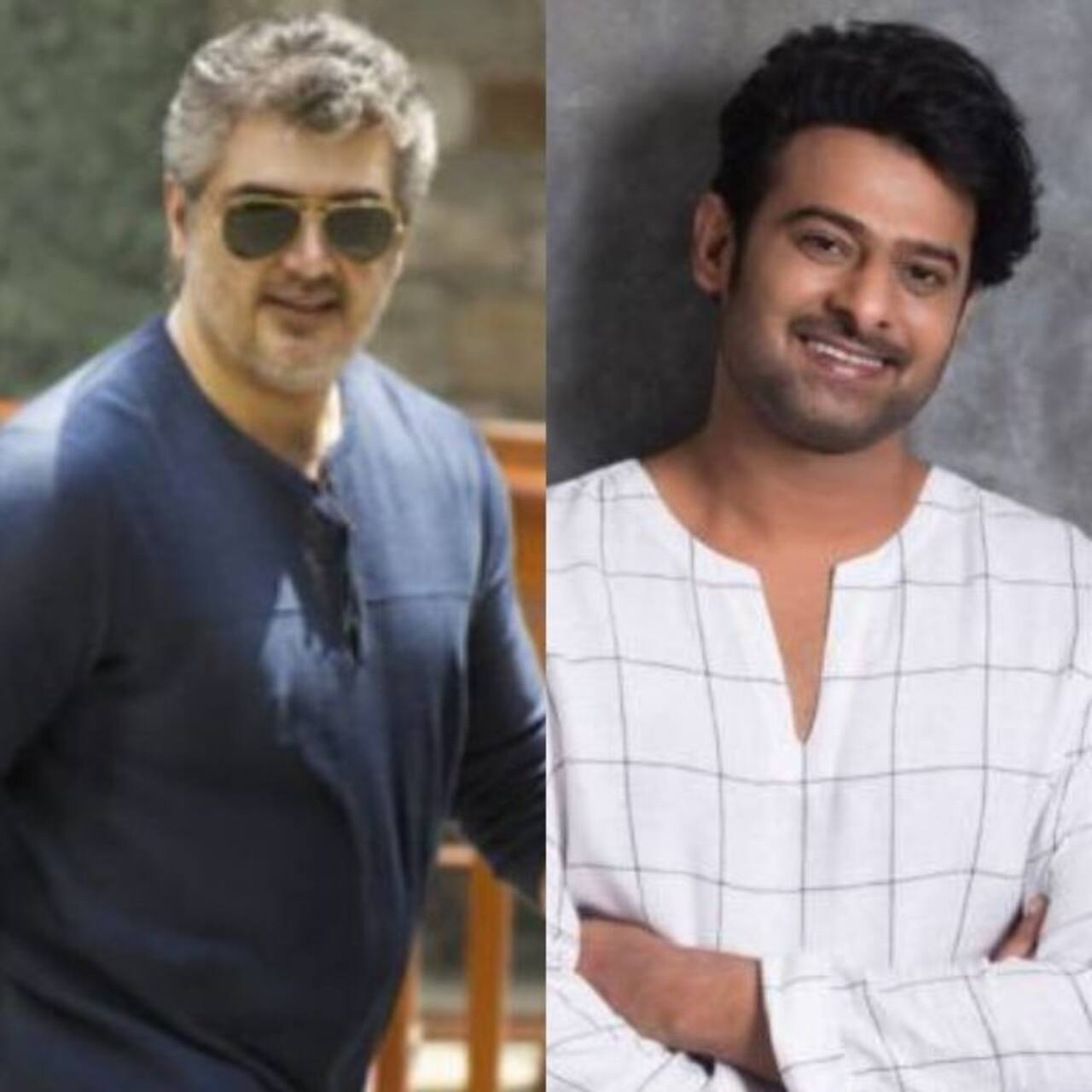 Prabhas and Ajith catch up on the sets of Saaho in Hyderabad and fans ...