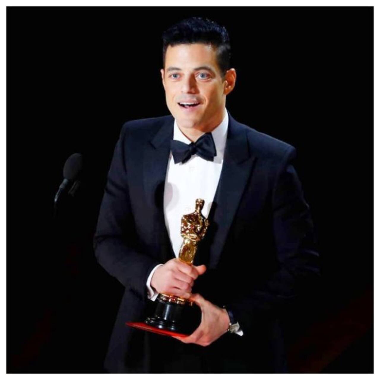 Oh no! Rami Malik falls off stage shortly after Best Actor win – here’s ...