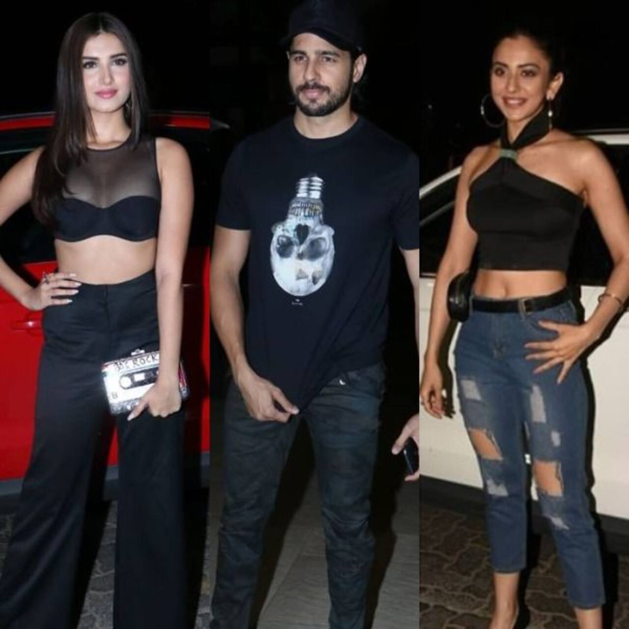 Tara Sutaria, Sidharth Malhotra, Rakul Preet twin in black for ...