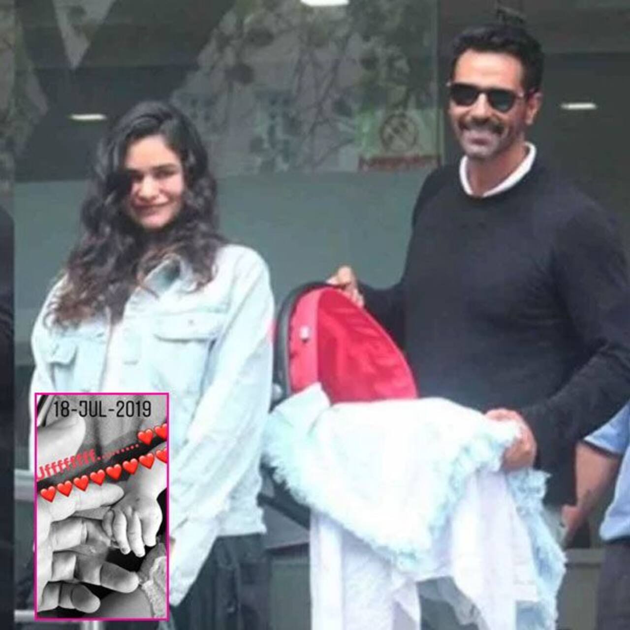 Aww! Arjun Rampal's infant holds daddy's hand and the proud parents ...