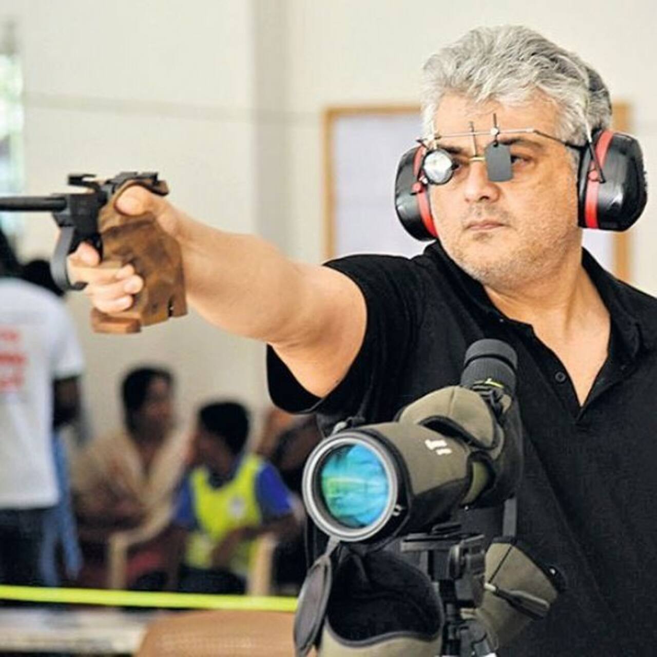 Nerkonda Paarvai star Ajith Kumar to participate in Air Rifle shooting ...