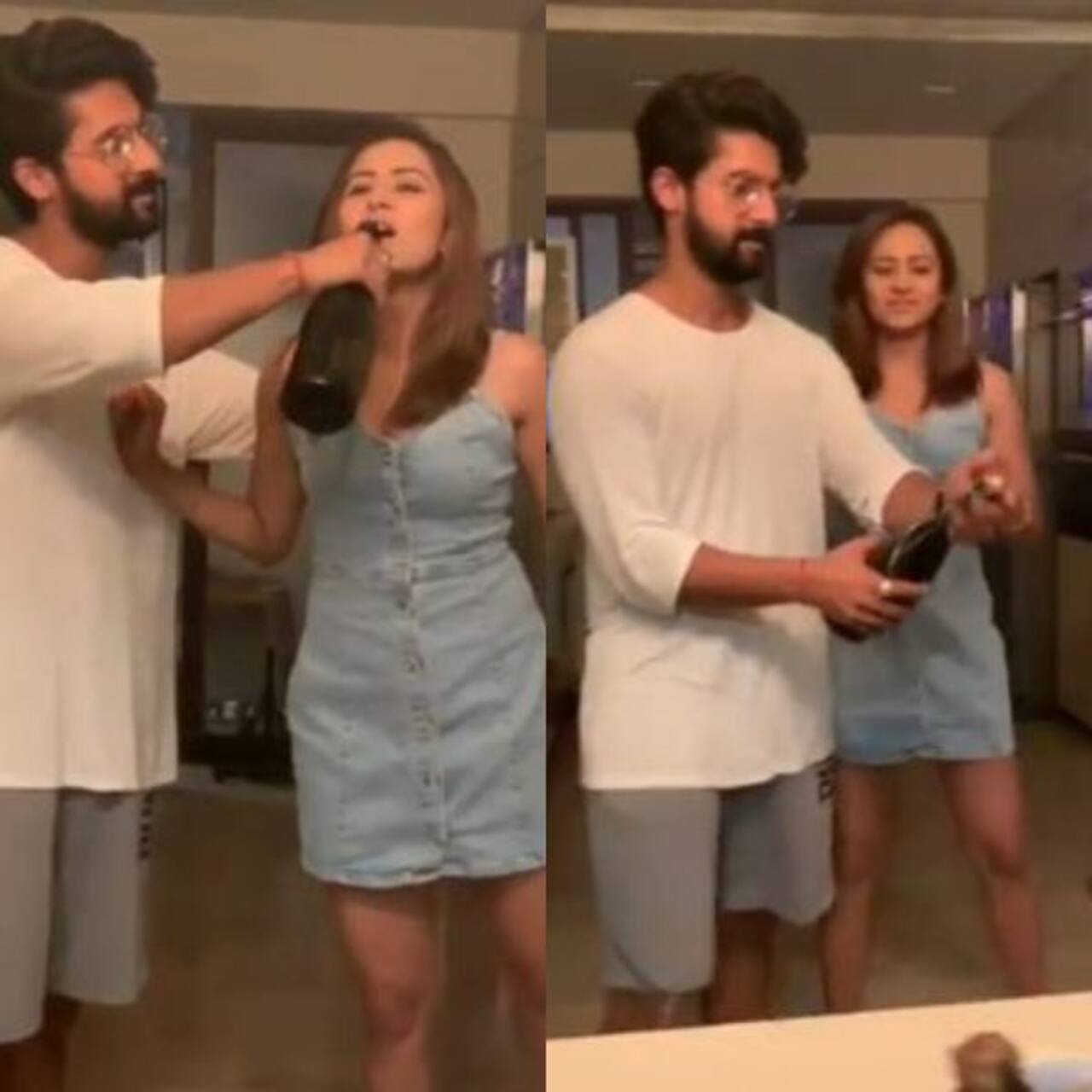 Ravi Dubey rings in Sargun Mehta's birthday with champagne