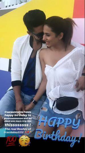 Ravi Dubey rings in Sargun Mehta's birthday with champagne