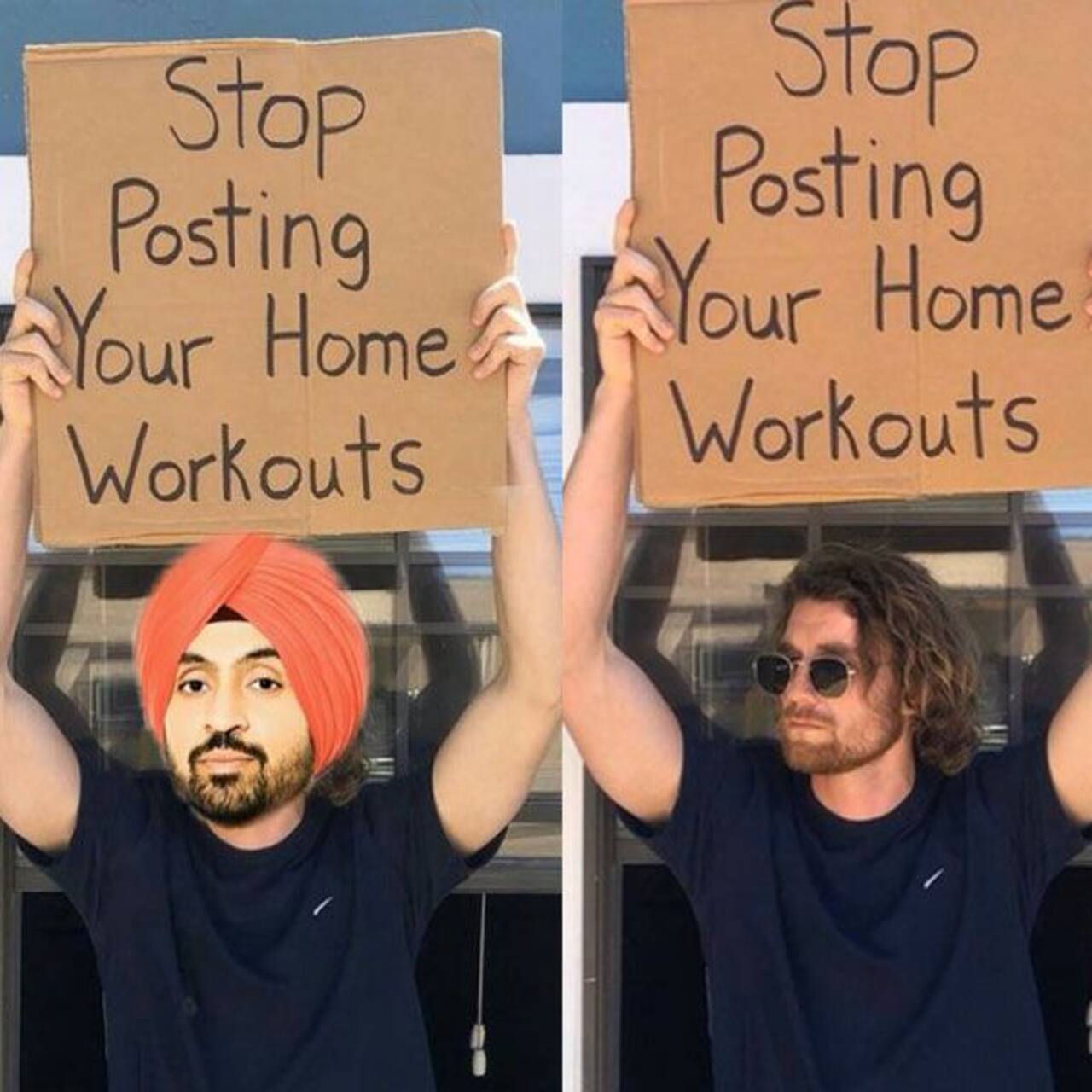 Diljit Dosanjh meme urging people to stop posting home workout videos ...