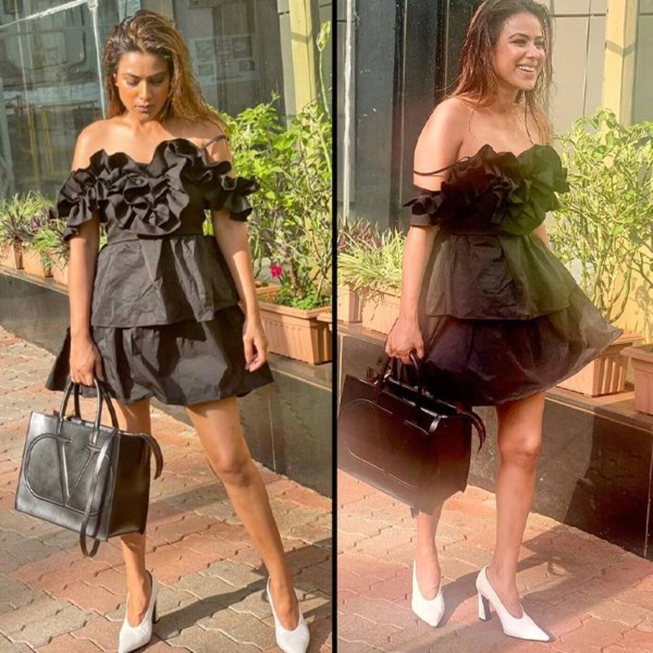 HOT or NOT? Nia Sharma goes bold in a sensual black off-shoulder dress ...