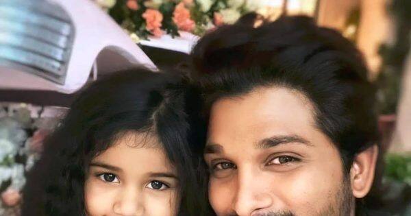Allu Arjun hugging his kids Ayaan and Arha after testing negative will ...