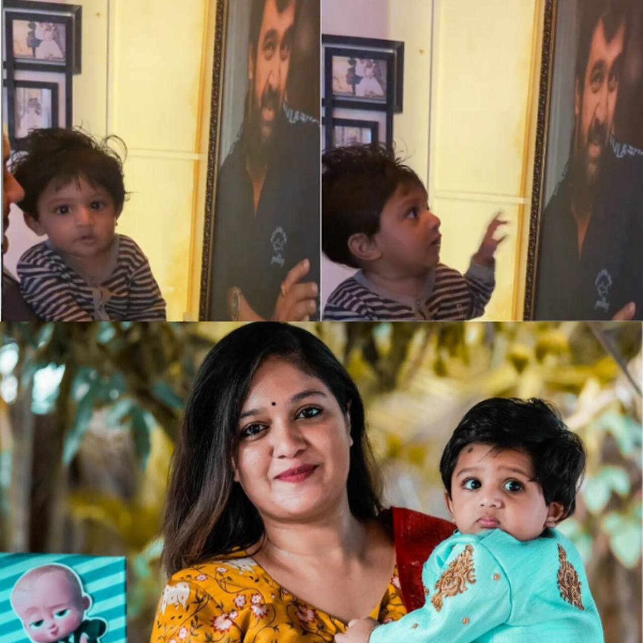 Late Chiranjeevi Sarja's son, Jr. Chiru cannot get enough of his dad's ...