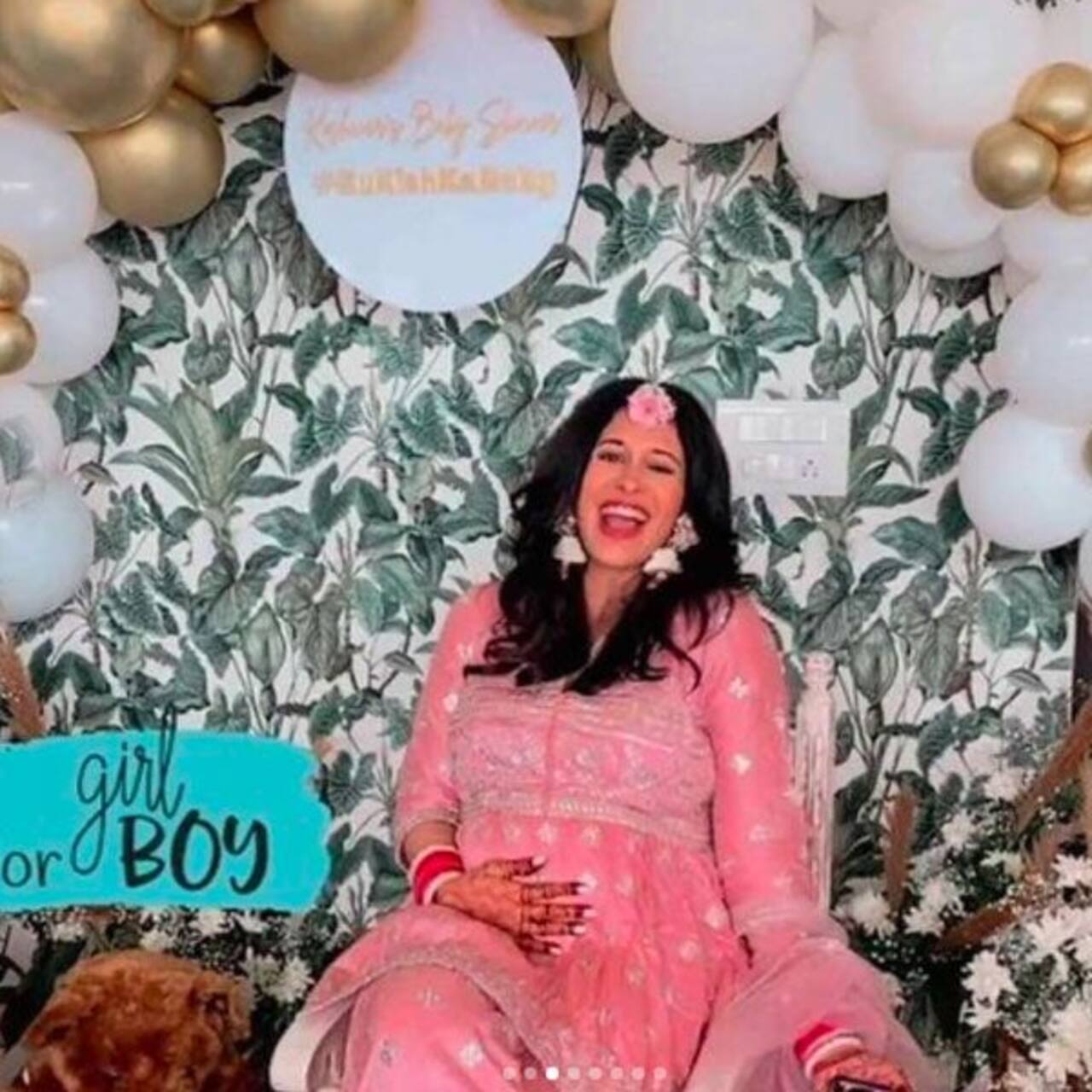 Kishwer Merchant looks resplendent in a pink lehenga for her baby ...