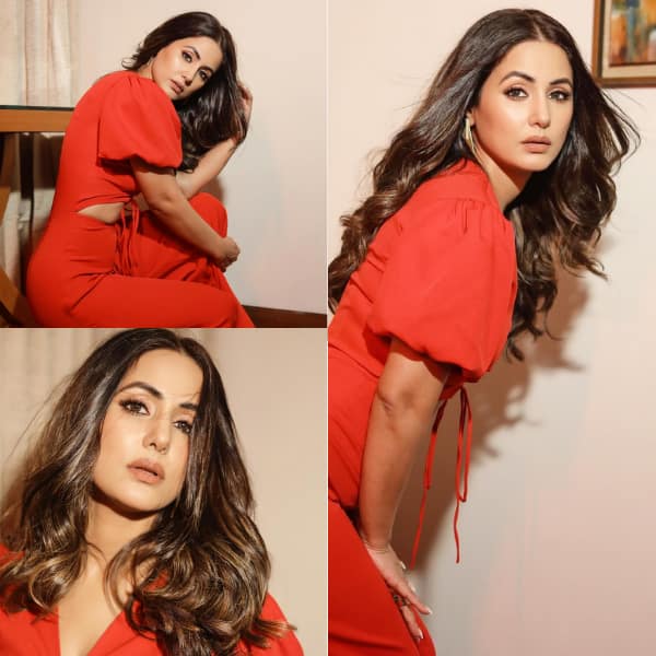 Hina Khan flaunts her mid-riff in a RED HOT jumpsuit and sets the ...