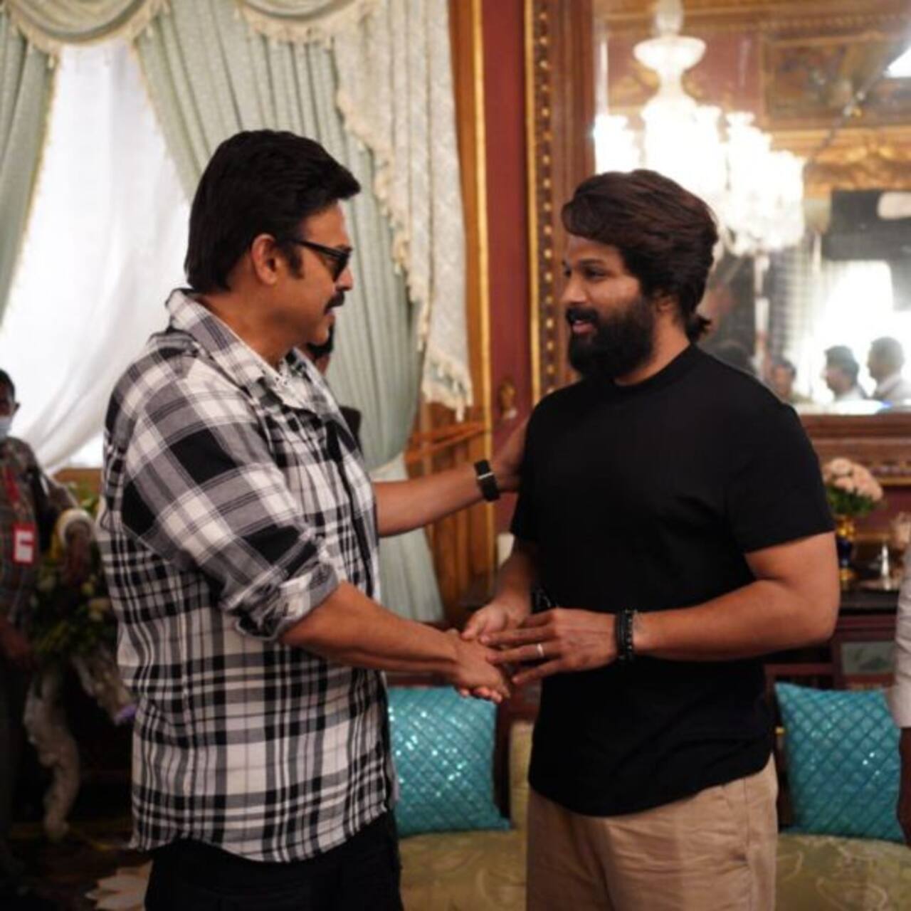 Allu Arjun pays a surprise visit on the sets of F3; Venkatesh ...