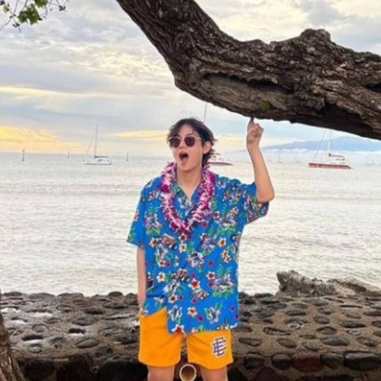 BTS' Kim Taehyung aka V treats fans with a goofy picture from Hawaii ...