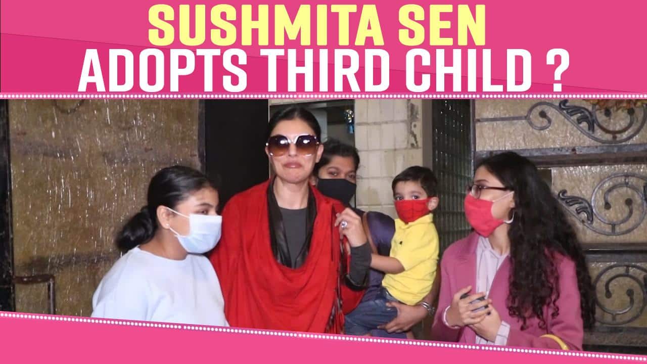 Sushmita Sen adopted a baby boy and she poses with her daughters Renee ...
