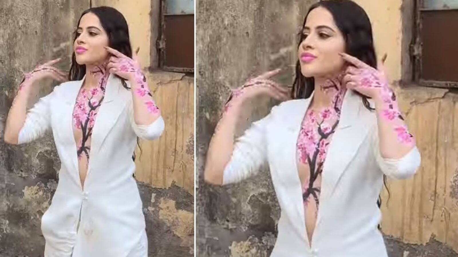 Urfi Javed goes braless as she flaunts her body art; ‘Bakwaas,’ say ...