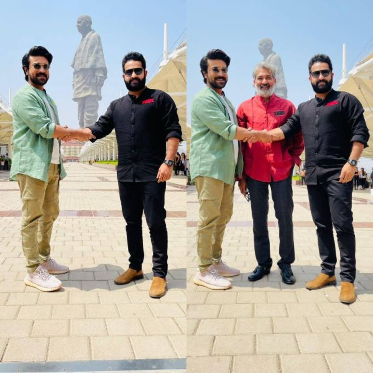 RRR: SS Rajamouli, Jr NTR, Ram Charan unveil unique promotional campaign at Statue of Unity ...