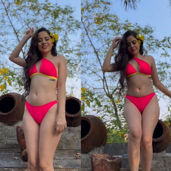 Urfi Javed flaunts curves in a pink bikini; gets massively trolled - watch video