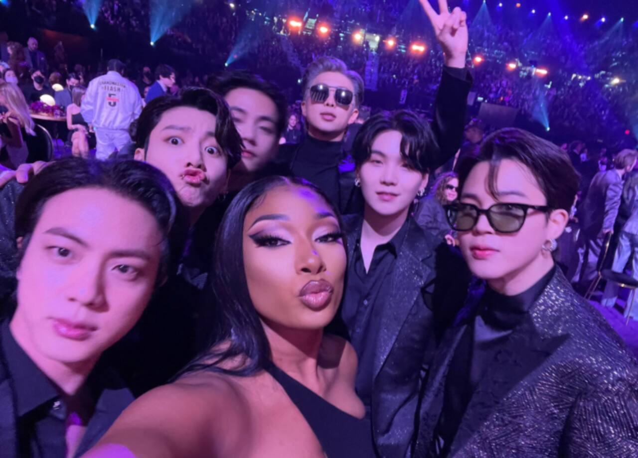 BTS x Grammys 2022: From AR Rahman's son AR Ameen posing with Butter hitmakers to Kim Taehyung ...