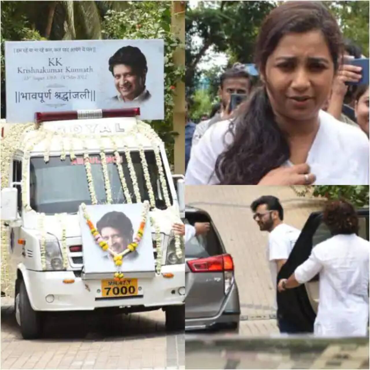 KK last rites: Not tears, late singer's wife and kids bid him akhri ...