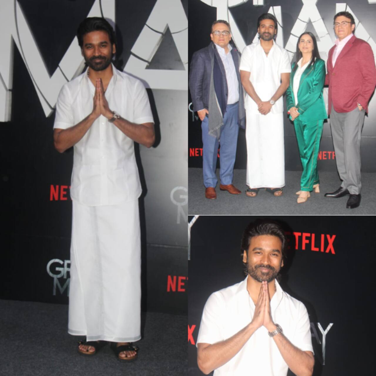 Dhanush wearing Veshti for The Gray Man premiere, Deepika Padukone ...