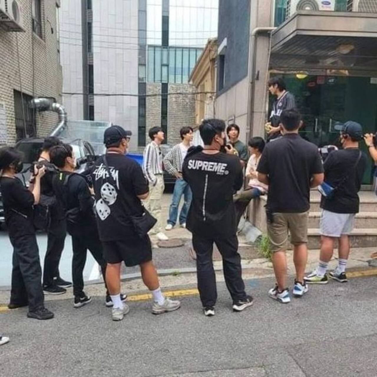 BTS: RM, Jimin, Jungkook, Jin and others spotted shooting at an outdoor ...