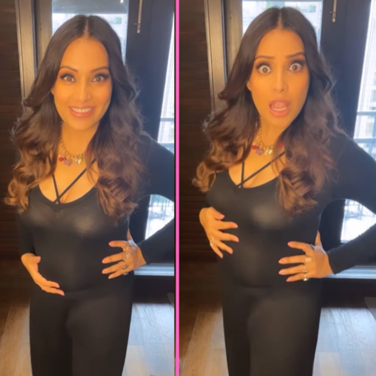 Bipasha Basu flaunts her fully pregnant picture in a black transparent outfit and you cannot ...