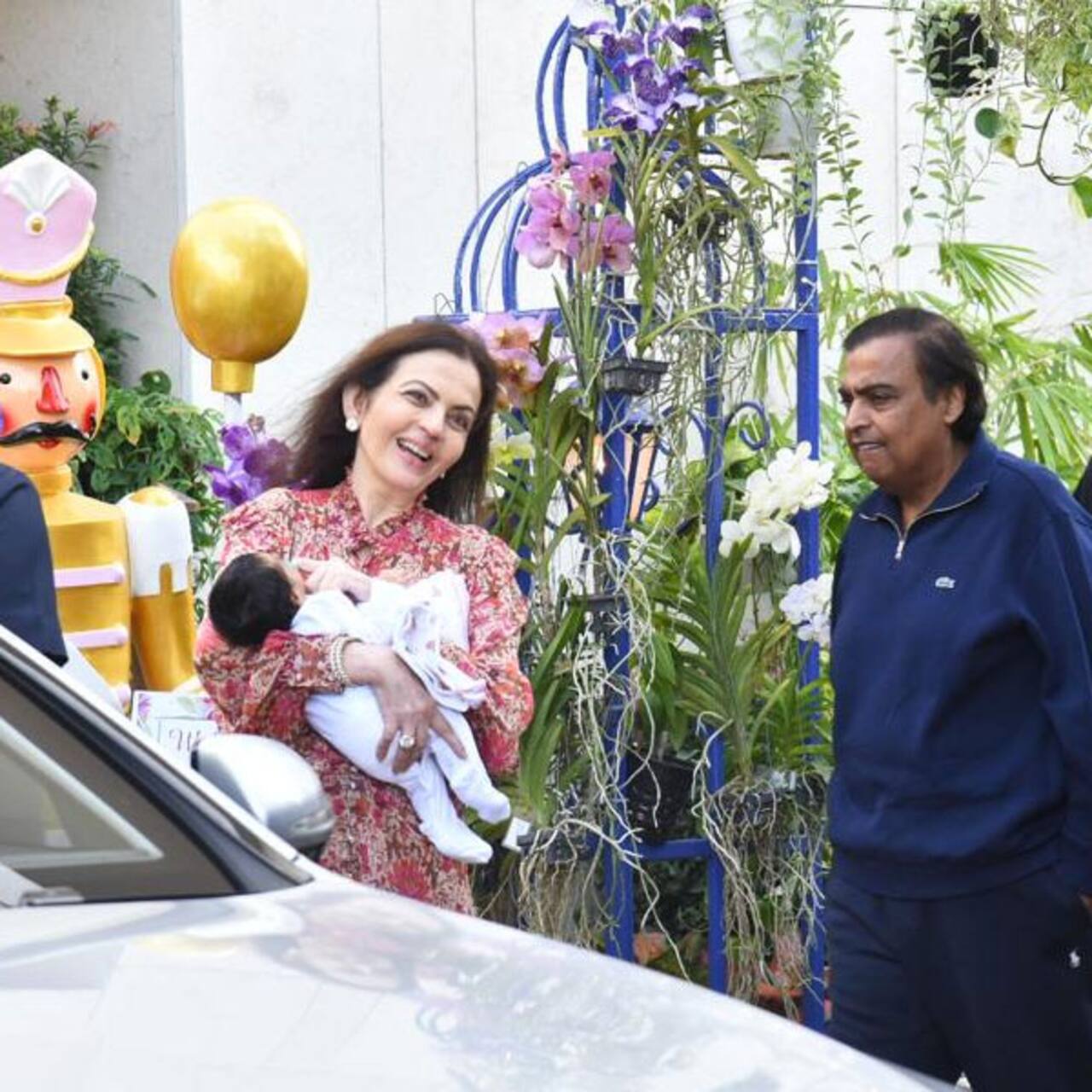 Isha Ambani and Anand Piramal arrive at their Mumbai home with their ...