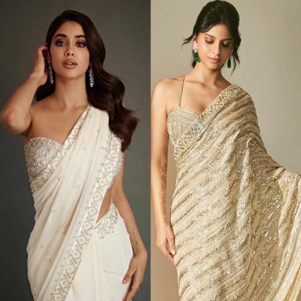 Janhvi Kapoor, Suhana Khan and more: Stars kids’ uber-glam saree looks ...