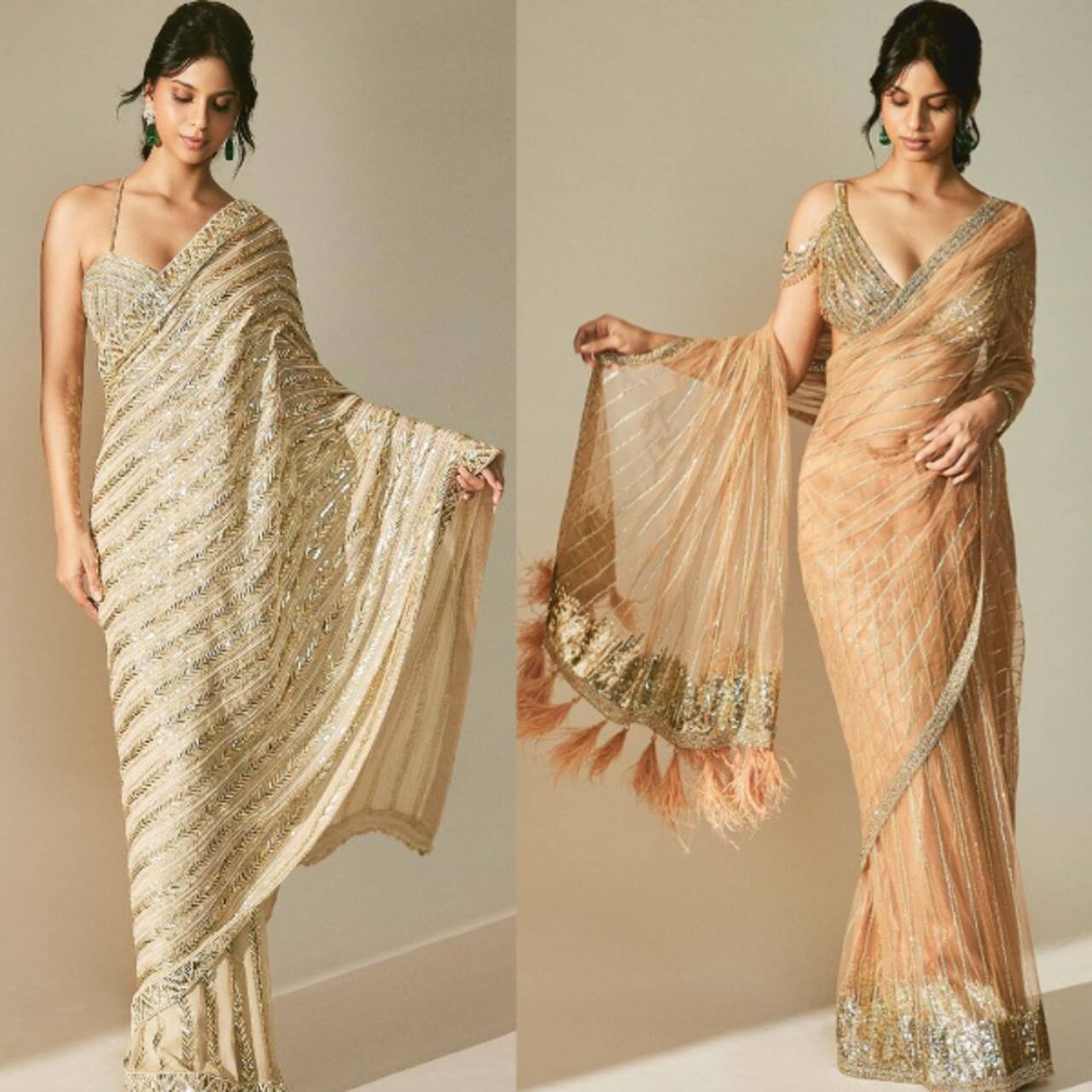 Janhvi Kapoor, Suhana Khan and more: Stars kids’ uber-glam saree looks ...