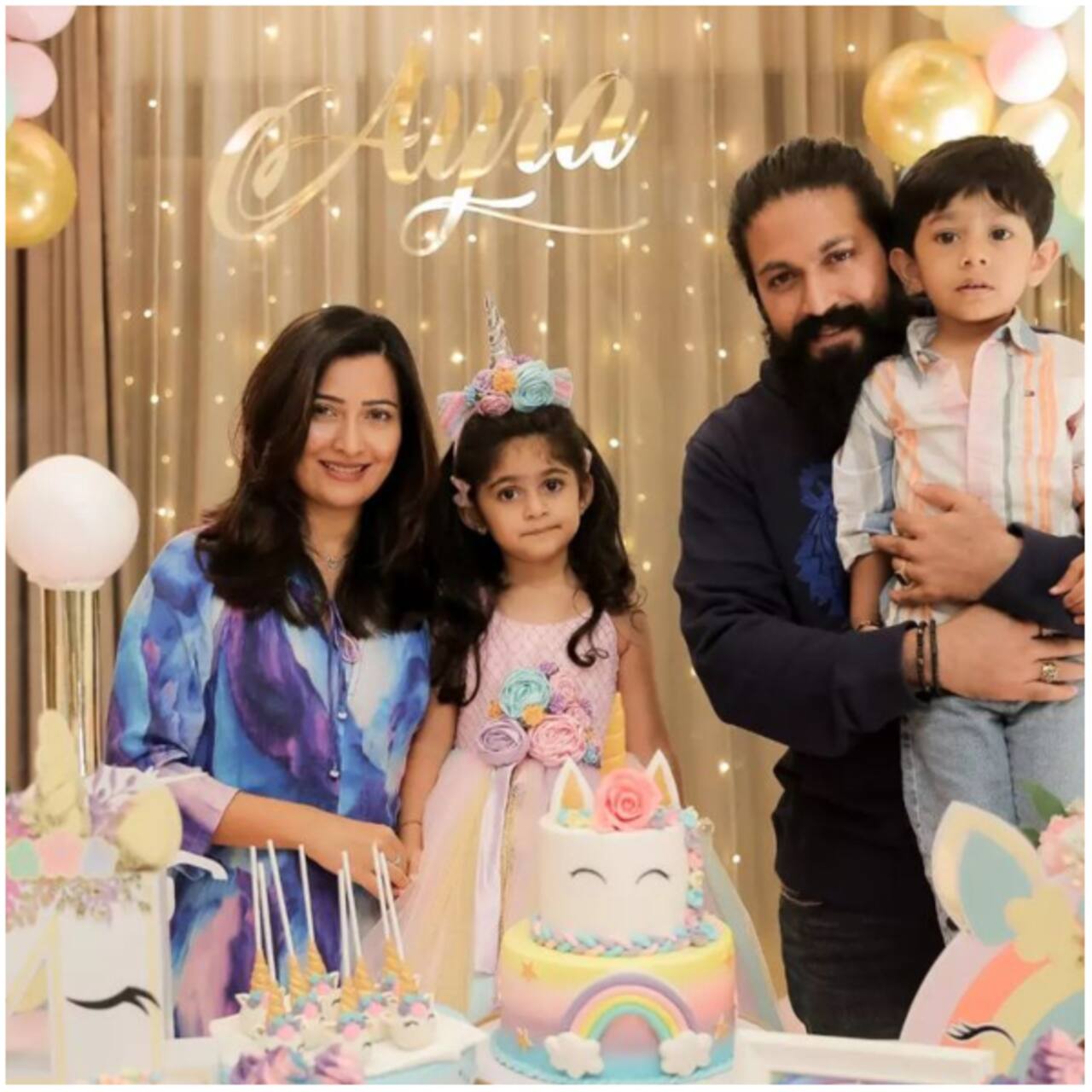 KGF 2 star Yash celebrates daughter Ayra's 4th Birthday with wife ...